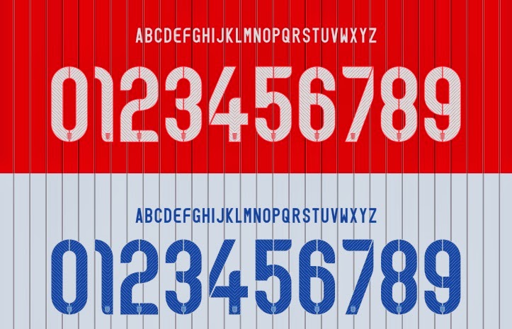 Font Number Football: Font England World Cup 2014 ( solo number )