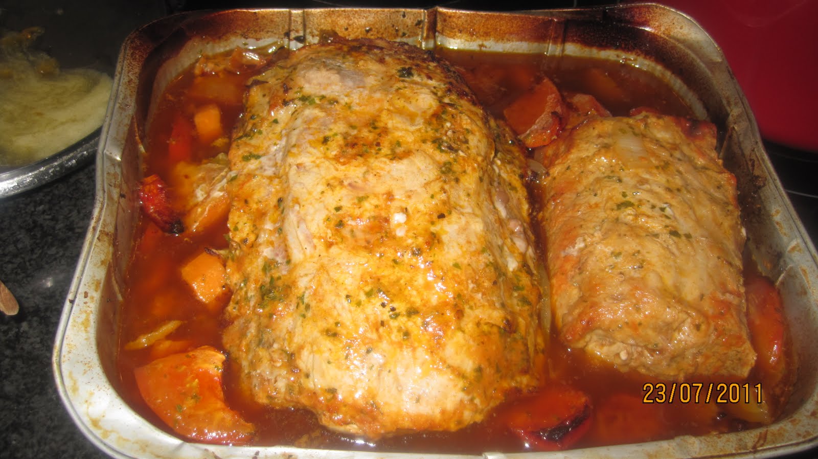 Recetas de cocina casera: LOMO DE CERDO MECHADO