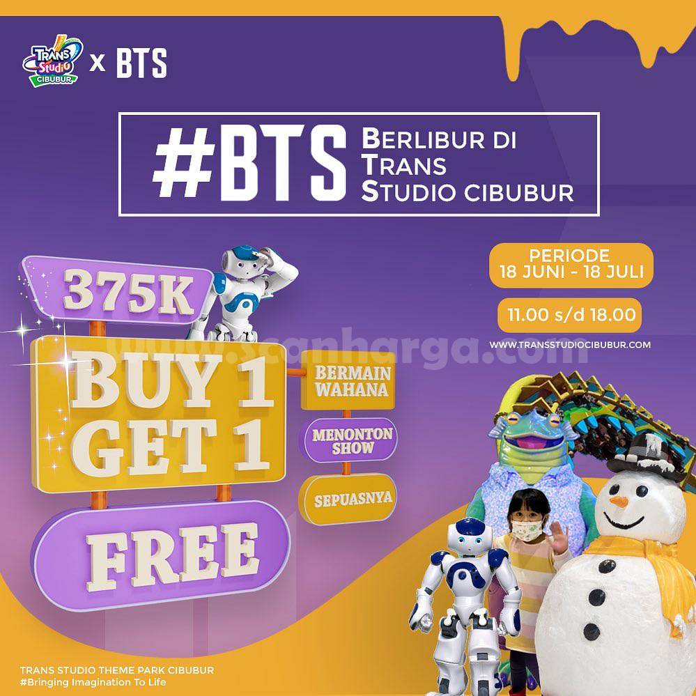 Promo Trans Studio Cibubur X BTS - Beli 1 Gratis 1 - scanharga