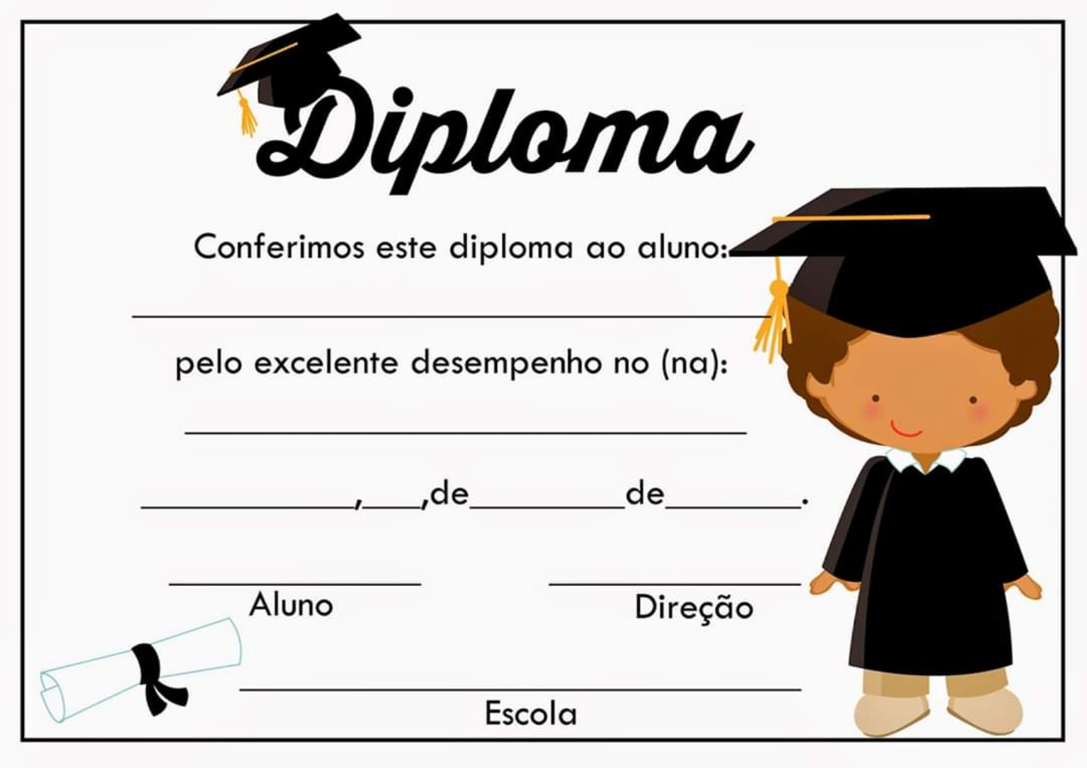 Diplomas Modelos de diplomas escolares... ~ Atividades da Educação