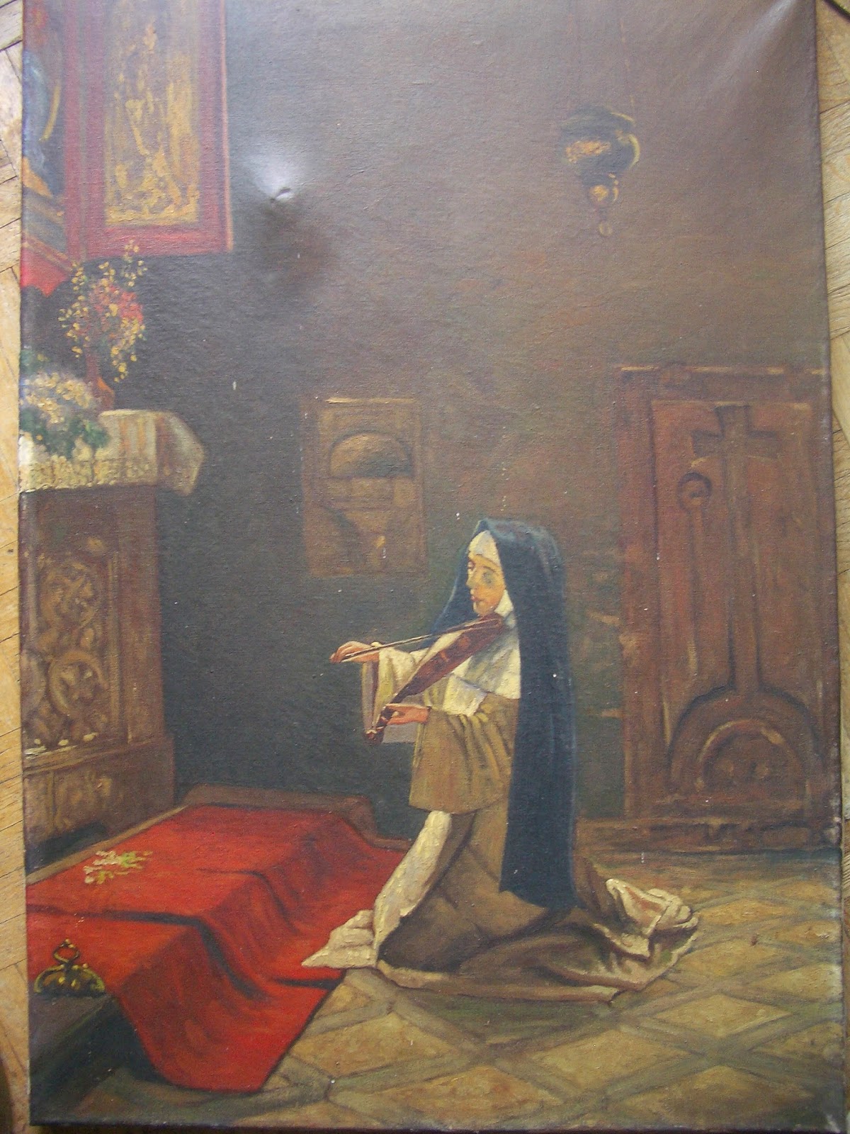ARTÍCULOS RELIGIOSOS Y ANTIGÜEDADES LOW COST: PINTURA AL OLEO. "MONJA ...