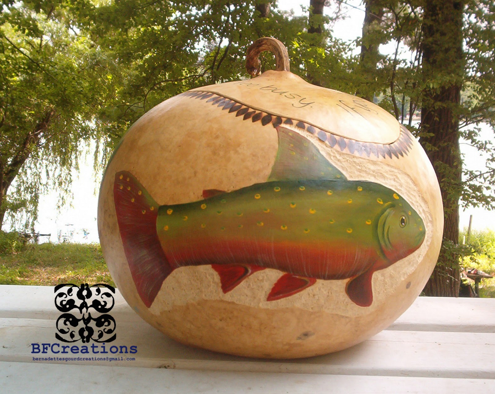 Bernadette's Gourd Creations: Gone Fishin' in Michigan Carved and ...