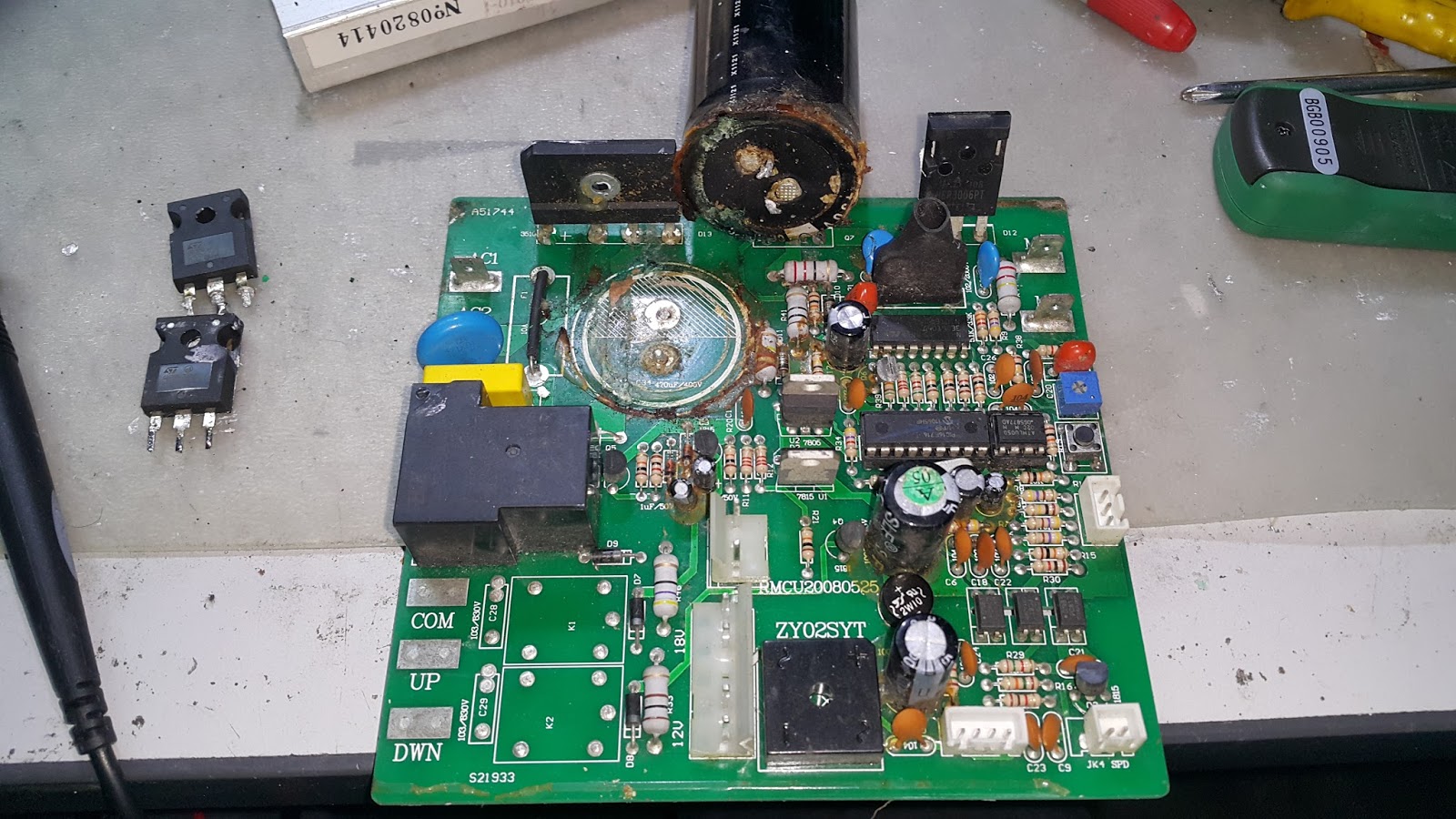 Electronics Repair Center: Faulty Capacitor on Treadmill Main Control Board