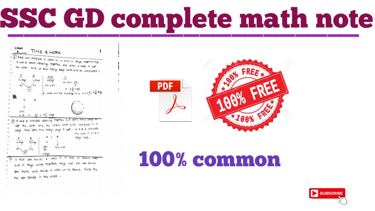 SSC GD complete math note