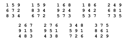 Paper And Pencil Games: 3x3 Semi-Magic Squares