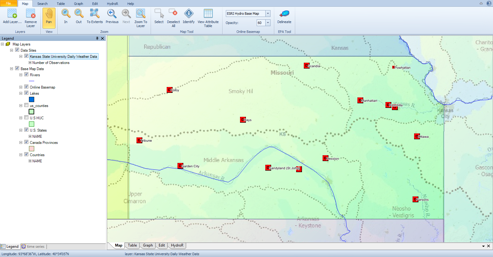 CUAHSI HIS: Spotlight On: Kansas State Daily Weather Data