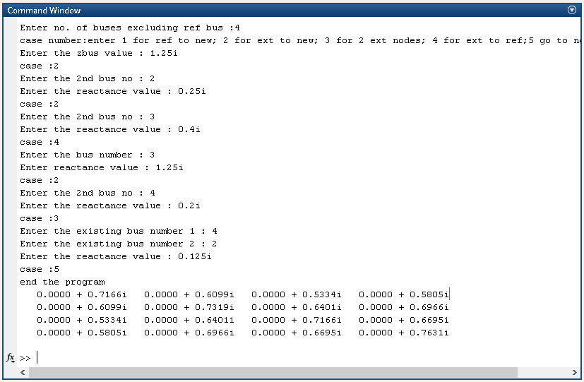 Bus impedance matrix (Zbus) formation in MATLAB | PSS LAB | EEE