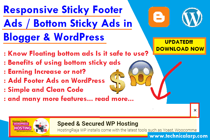 Add Sticky Floating Bottom Ads Sticky Footer Ads in Blogger ~ Technical Arp Add Sticky Floating Bottom Ads Sticky Footer Ads in Blogger ~ Technical Arp
