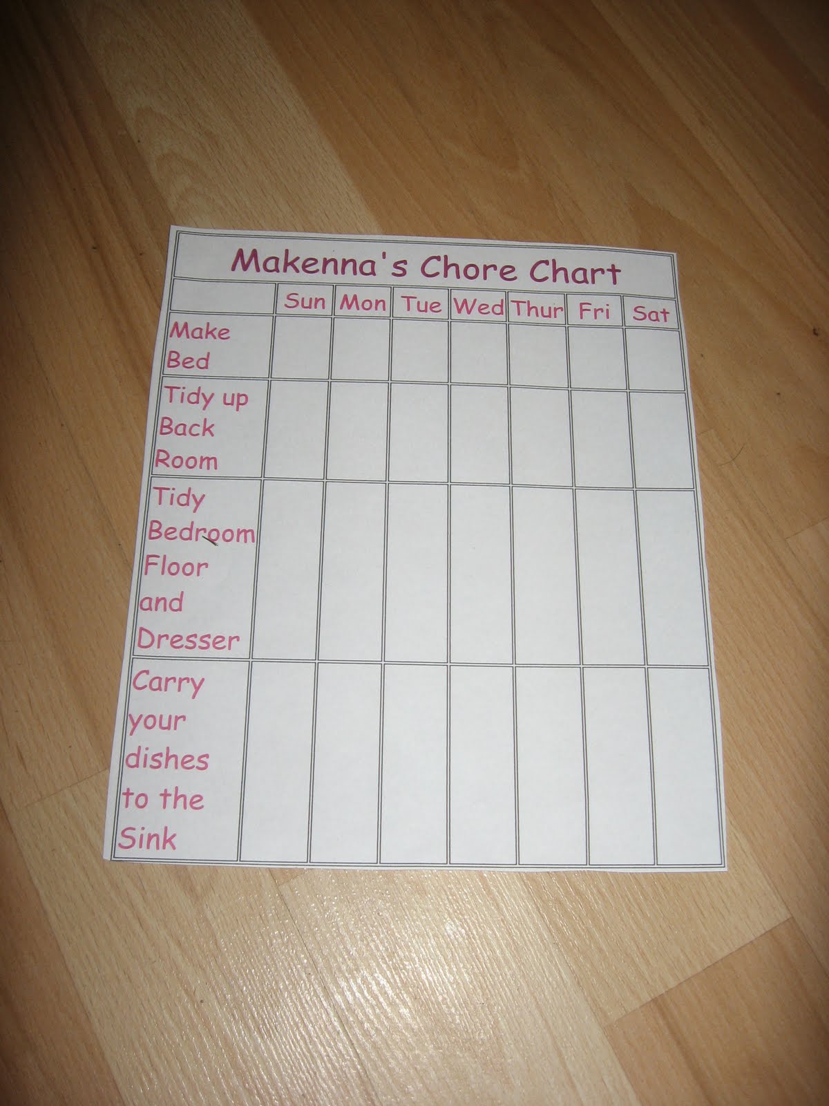 The Story of Us: Homemade Chore Chart