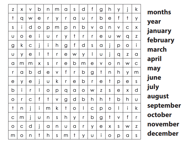 Aula Virtual Tercer grado: INGLES ( Months of the year)