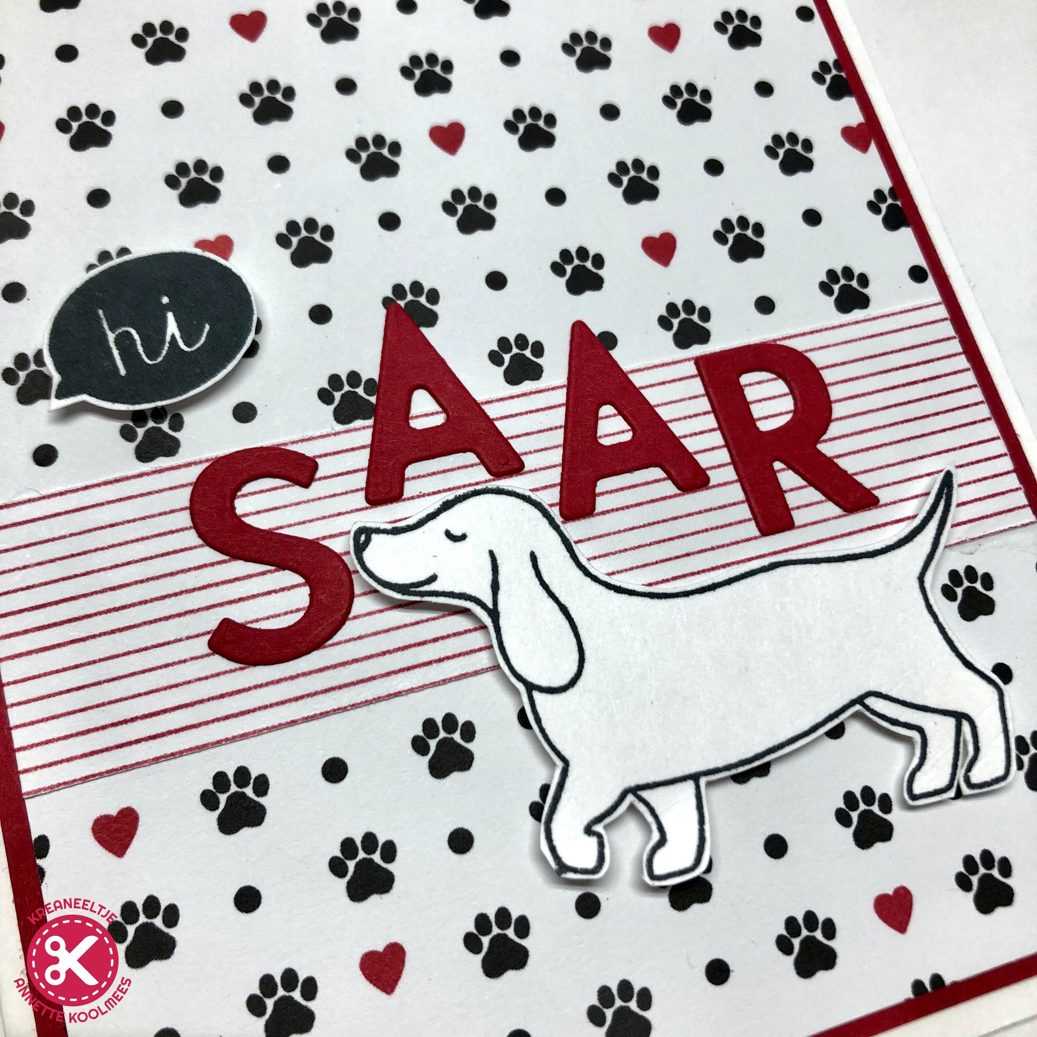 Kaneeltje: Stampin' Up! Hot Dog + Playful Pets dsp * Hi Saar