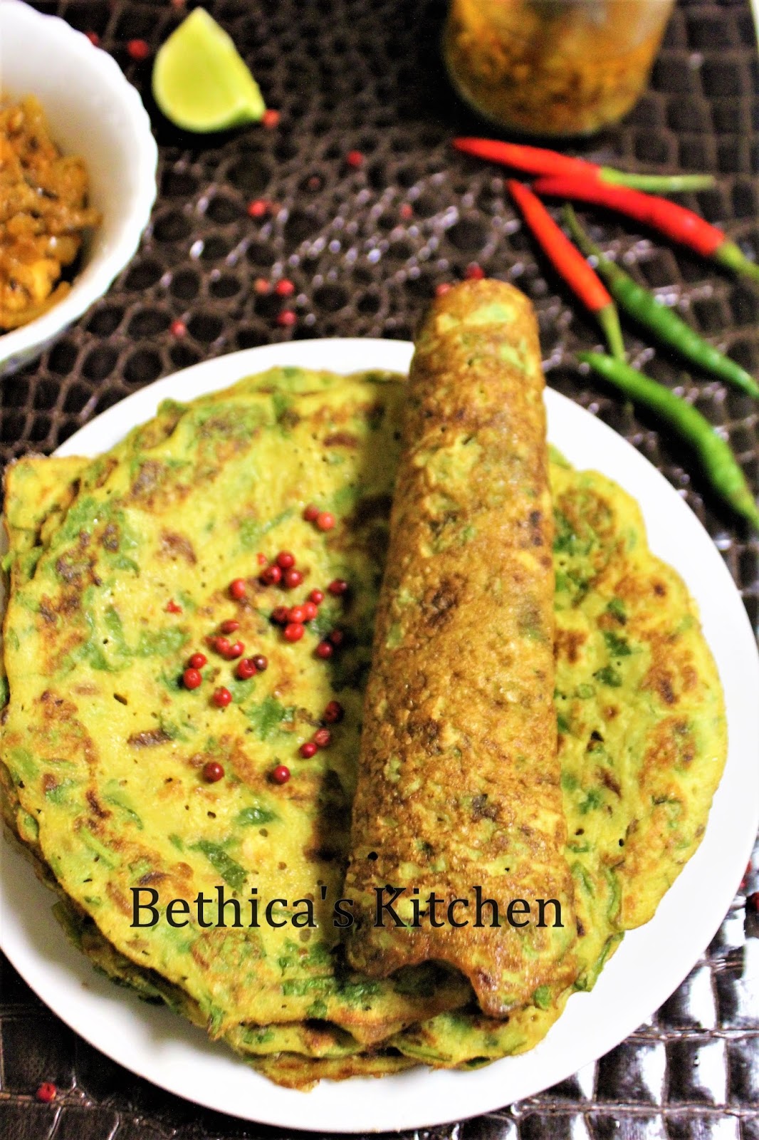 Bethica's Kitchen Flavours: Mixed Dal Palak Cheela (Mixed Lentils ...