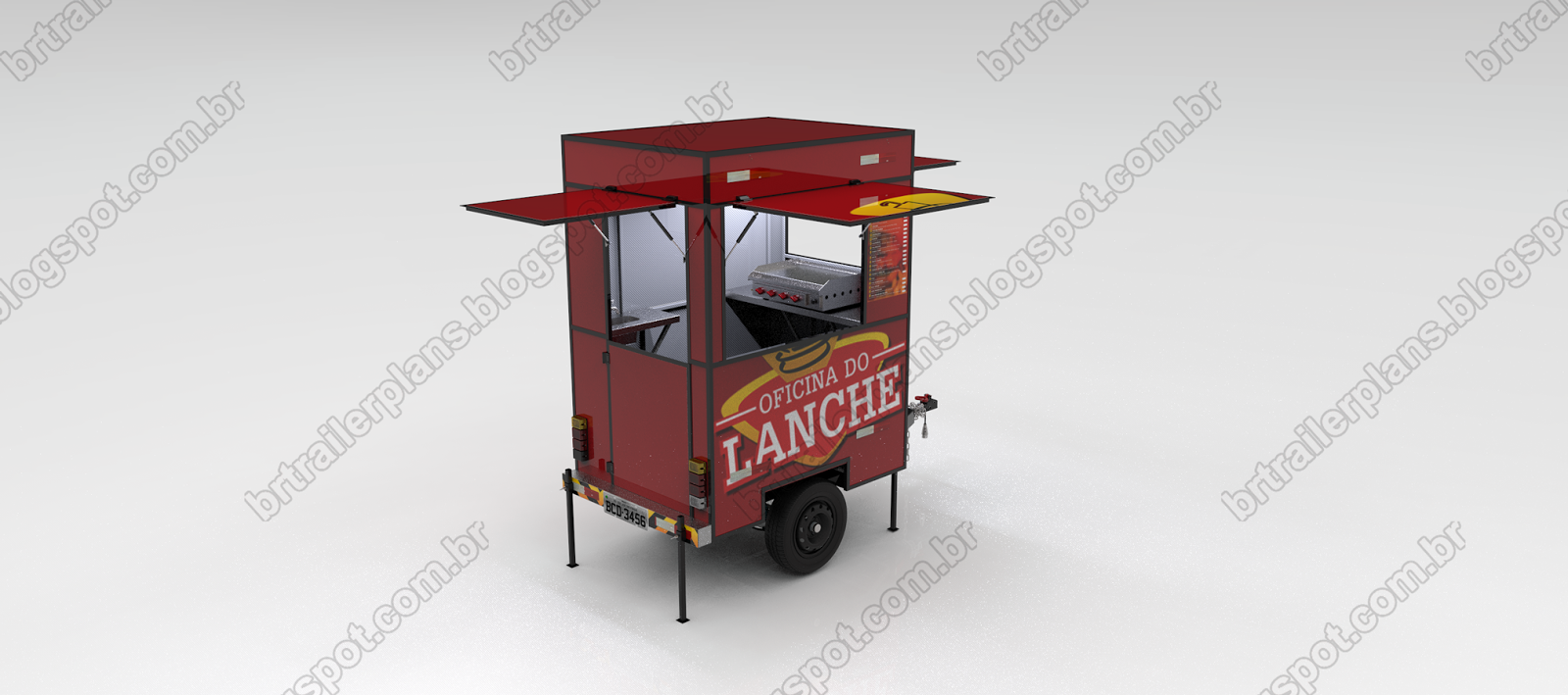 Projeto Carretinha Reboque 1 eixo Food Trailer para Lanches - PDF Projeto Carretinha Reboque 1 eixo Food Trailer para Lanches - PDF