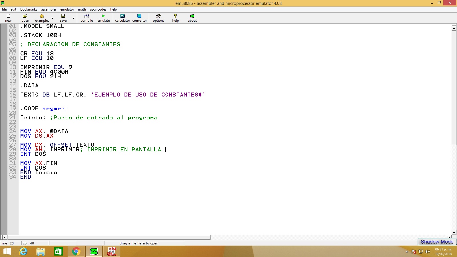 Ejemplos de uso de Constantes ~ Blog de investigacion ISC