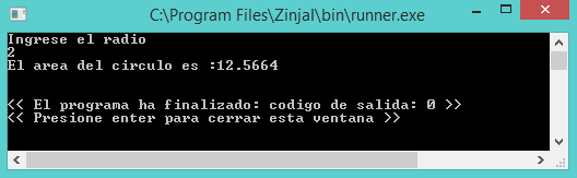 Calcular el área de un circulo código en C++ - CodeMyN