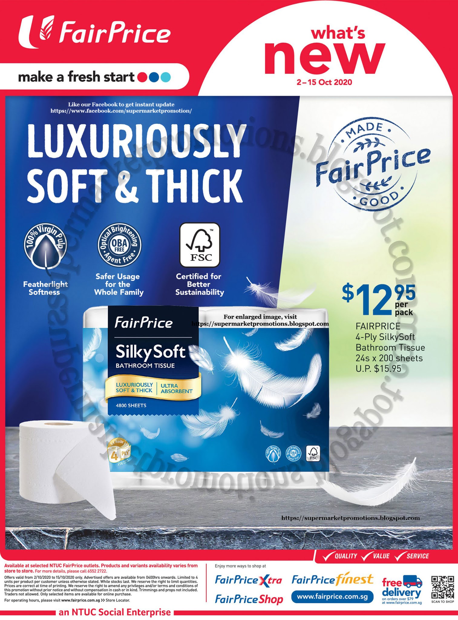 NTUC FairPrice SilkySoft Bathroom Tissue Promotion 02 - 15 October 2020 ...