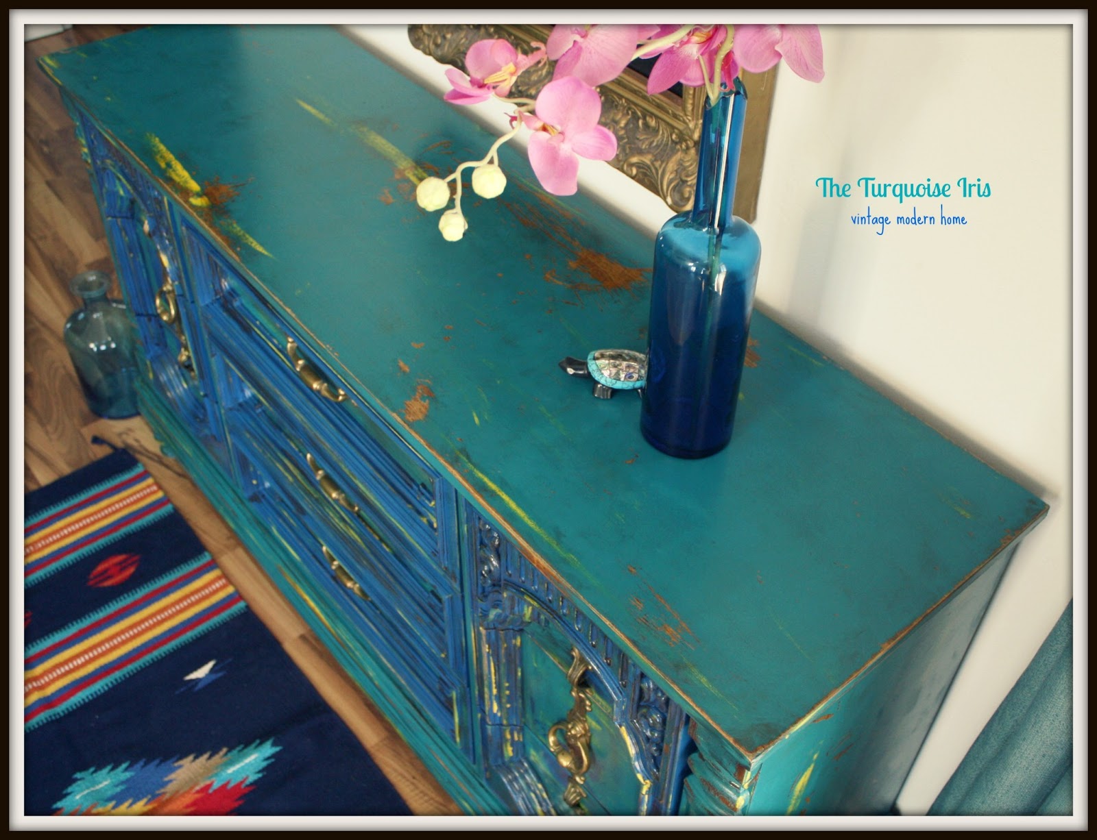 The Turquoise Iris ~ Furniture & Art: Teal and Cobalt Blue Distressed ...