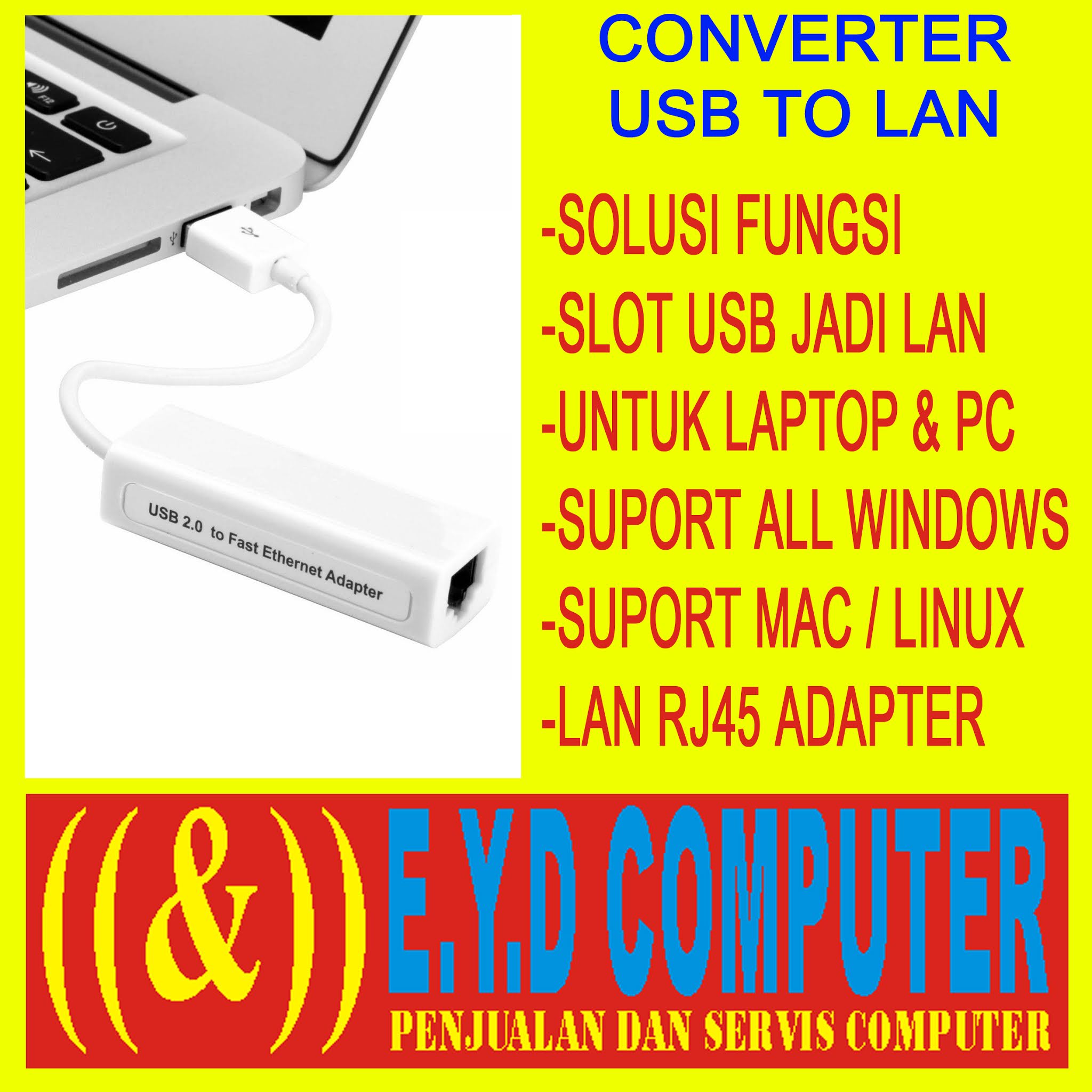 USB TO LAN RJ45 NETWORK CARD INTERNET RJ 45 ETHERNET PORT PC LAPTOP ...