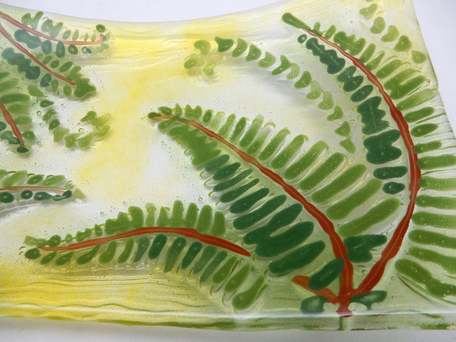 Fused Glass Fern Platter