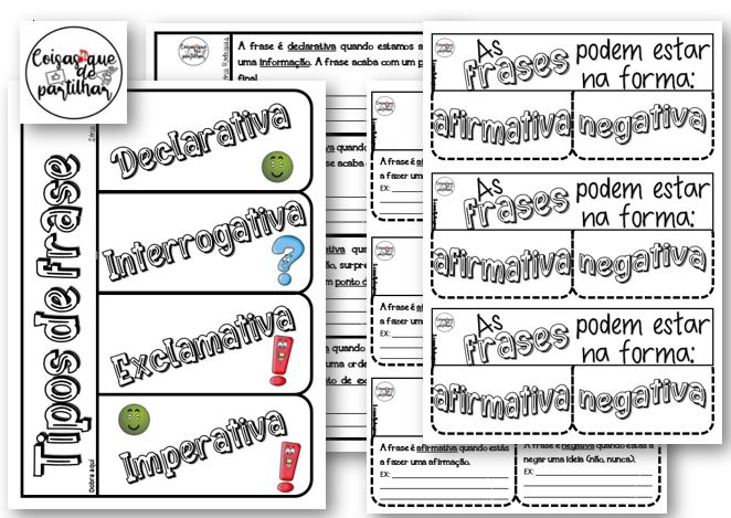 coisas que gosto de partilhar: Tipos e formas de frase