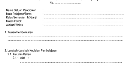 Format RPP 1 Lembar Berdasarkan Edaran Mendikbud No 14 Tahun 2019 ...