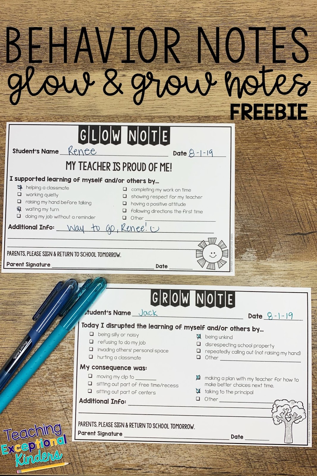 How To Use Simple Behavior Notes To Improve Your Classroom Management ...