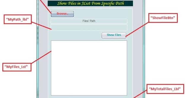 Show Files In Jlist In Java Swing From Specific Path In Netbeans