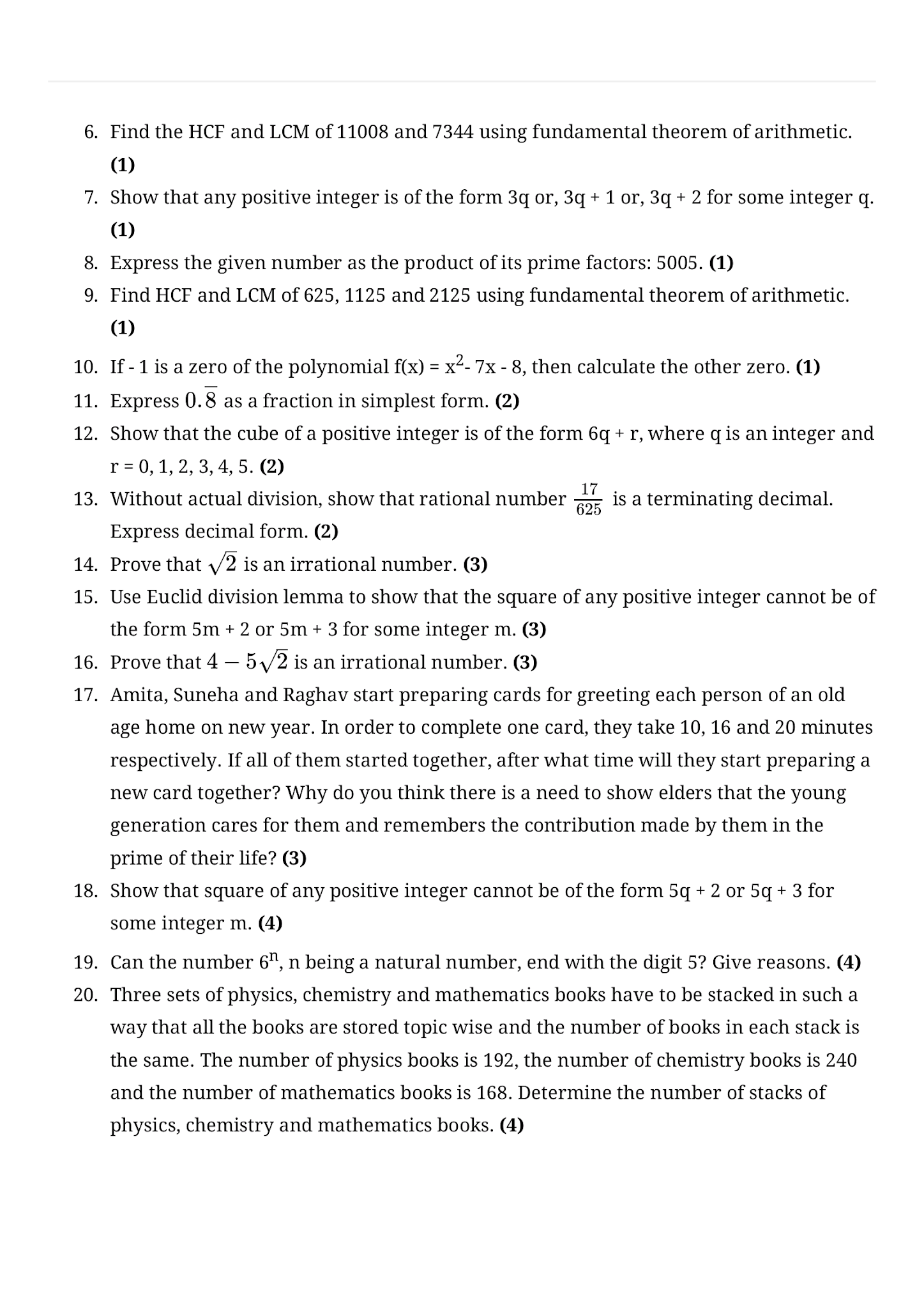 Real Numbers Test Paper 1 With Solutions real-numbers-test-paper-1-with-solutions