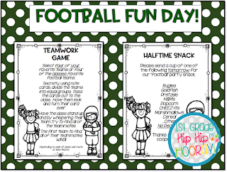 1st Grade Hip Hip Hooray!: Football Fun Day!