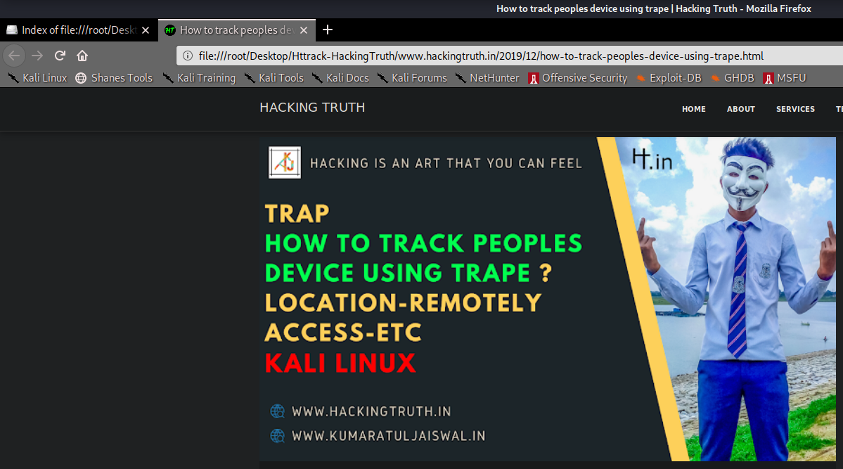 How to clone any website using httrack tool