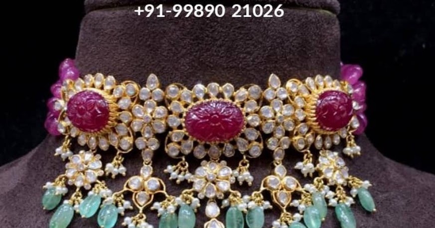 Curved Ruby Choker - Jewellery Designs