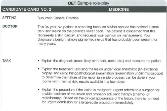 OET SPEAKING SUBSET: Practice material for Doctors and Nurses