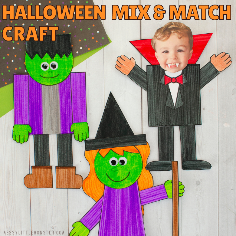 Halloween Mix & Match Paper Crafts for Kids (template included ...
