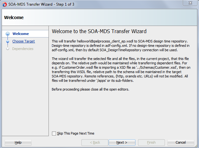 SOA 12c - How to publish service bus artifacts to SOA Design time ...