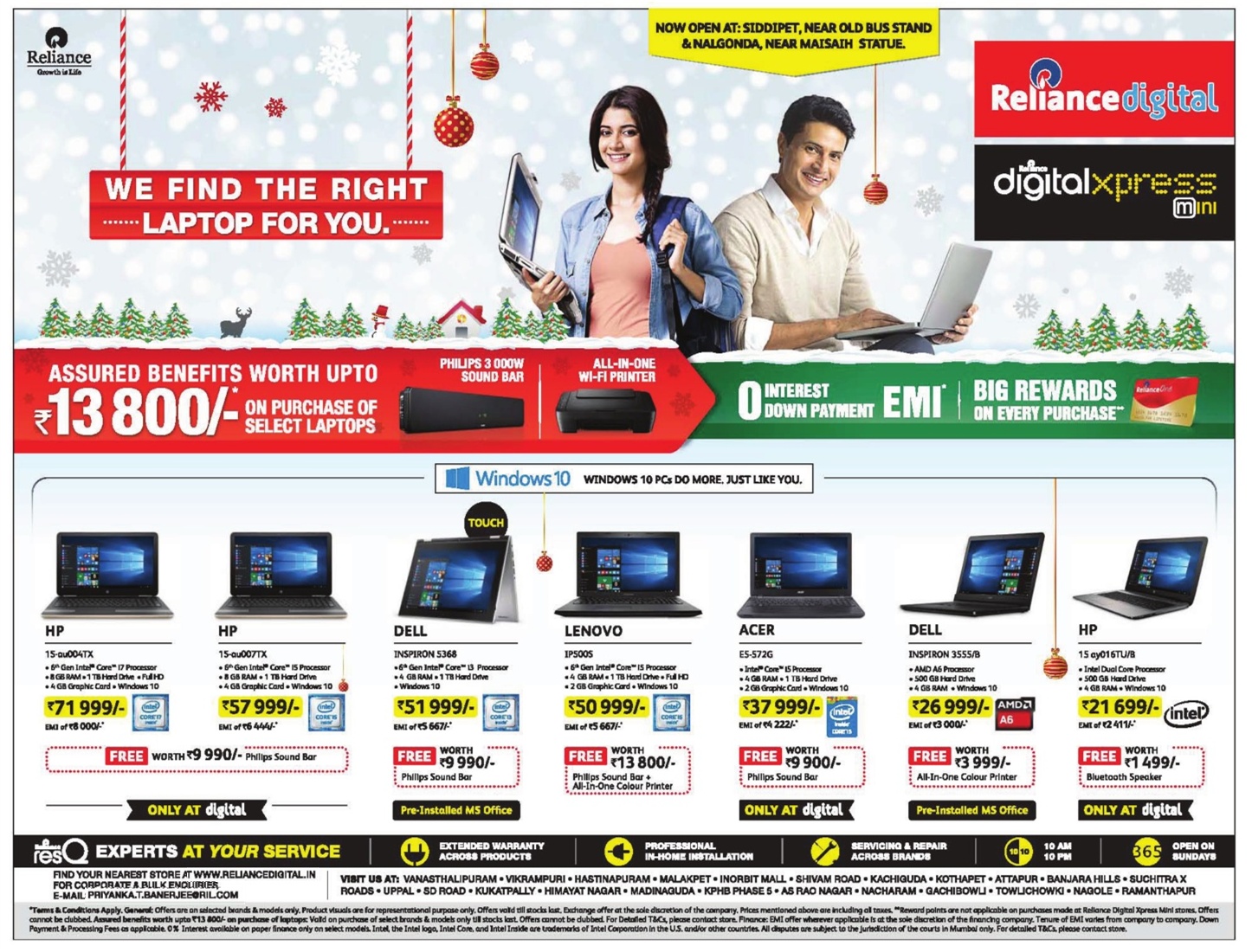 Reliance Digital Zero down payment EMI* and assured benefits worth up ...