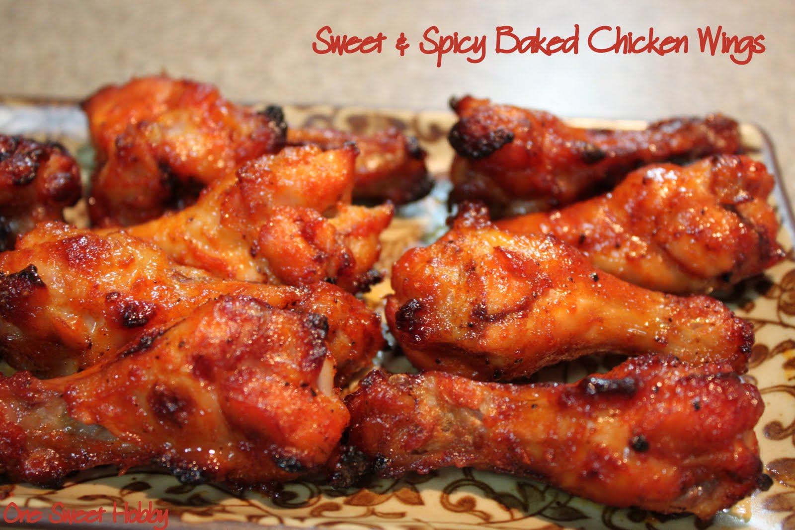 One Sweet Hobby: Sweet & Spicy Baked Chicken Wings