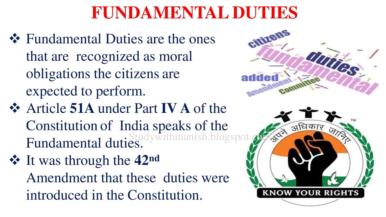 Fundamental Rights and Duties PPT Class 11th Political Science