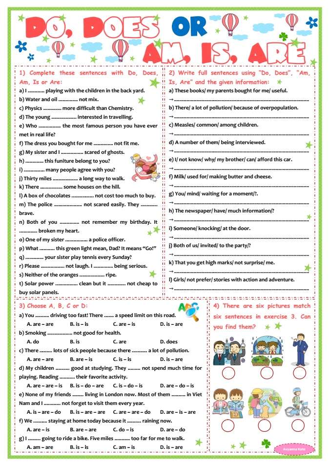 Ozela Kate: Worksheet for Children and Beginner - Auxiliary Verbs - Do ...