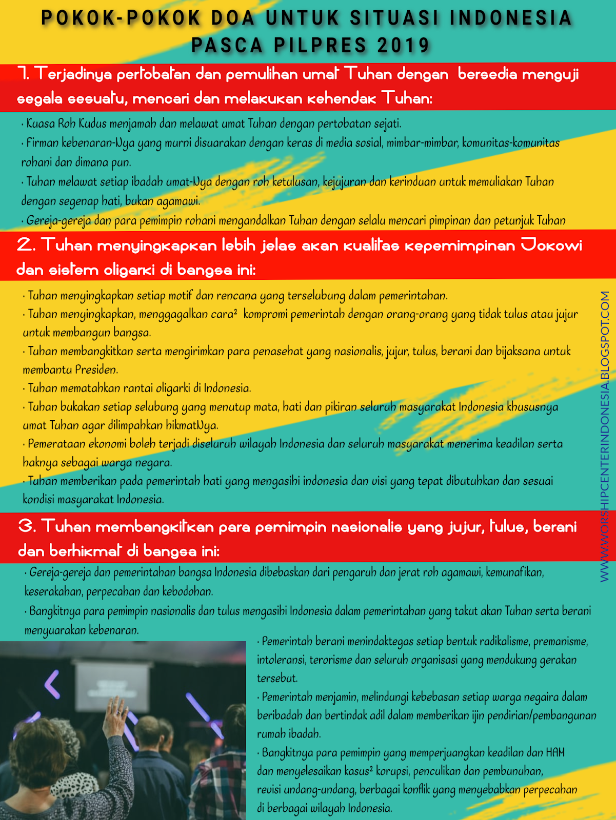 POKOK-POKOK DOA UNTUK SITUASI INDONESIA PASCA PILPRES 2019 - Worship ...