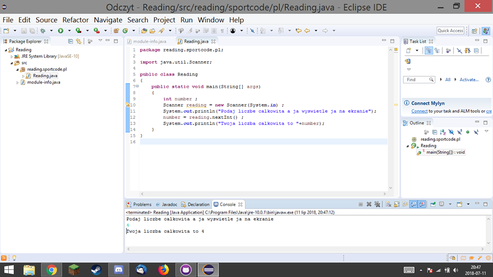 POBIERANIE DANYCH OD UŻYTKOWNIKA