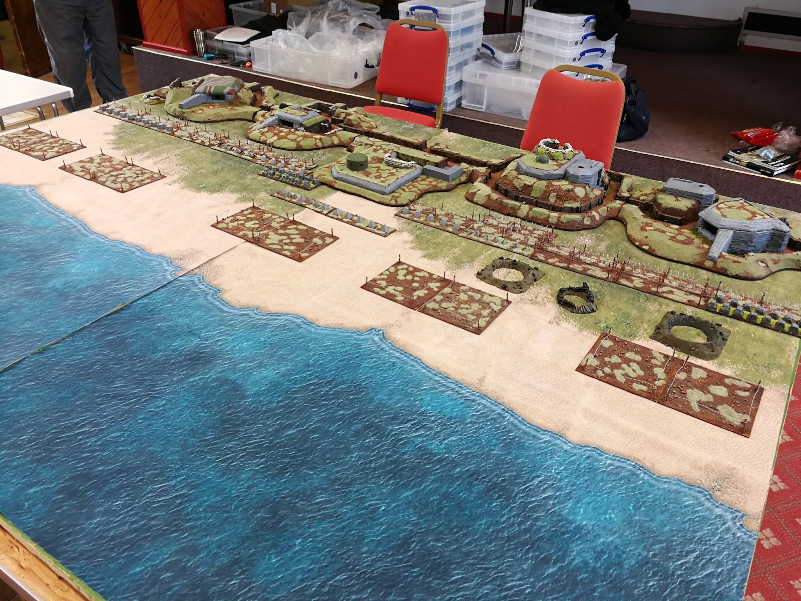Normandy Beach table layout for Bolt Action