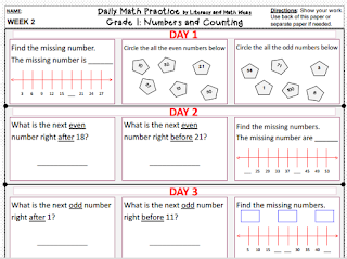 Literacy & Math Ideas: Daily Math Practice (Grade 1)