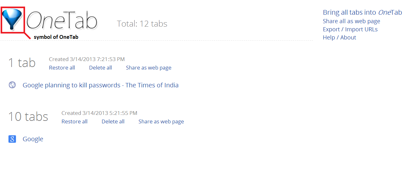 CatchTech: Manage your Tabs by OneTab