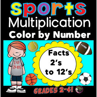 The Best of Teacher Entrepreneurs: Sports Multiplication Color by ...