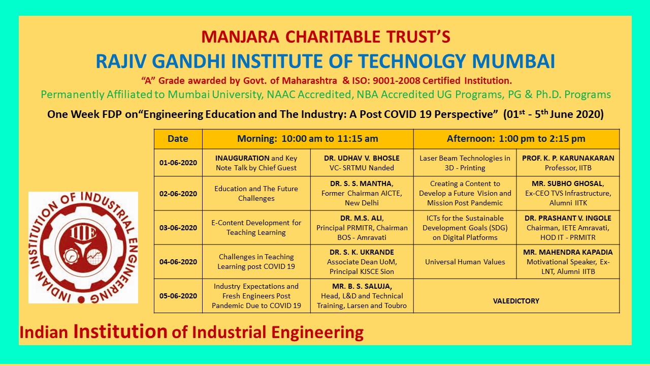 Computer Engineering MCT'S RGIT - MUMBAI: One Week Faculty Development ...