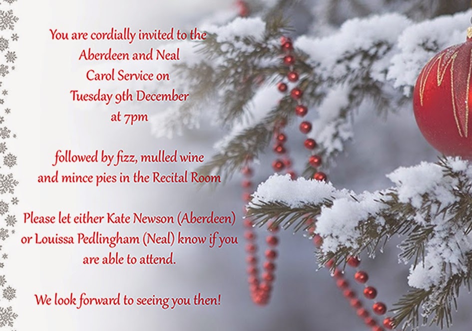 Aberdeen House Blog, Ardingly College: Invitation to the Carol Concert