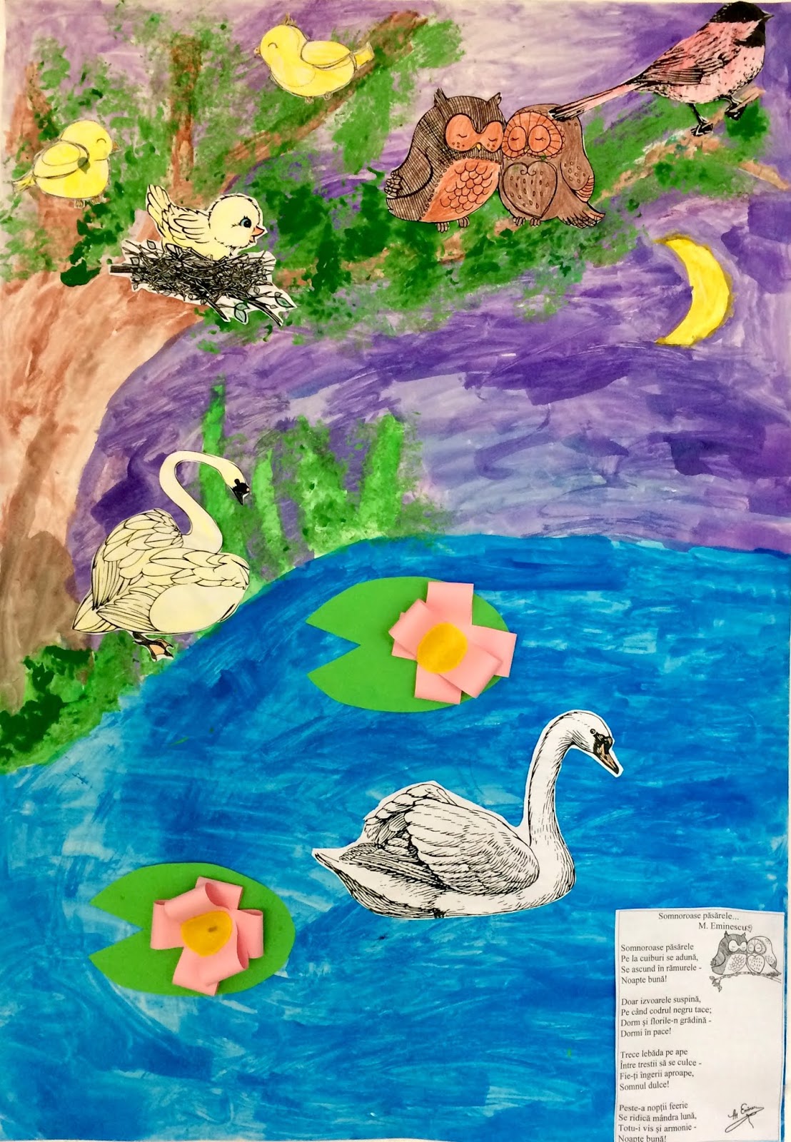 „Somnoroase păsărele”-versuri de Mihai Eminescu- lucrare colectivă ...