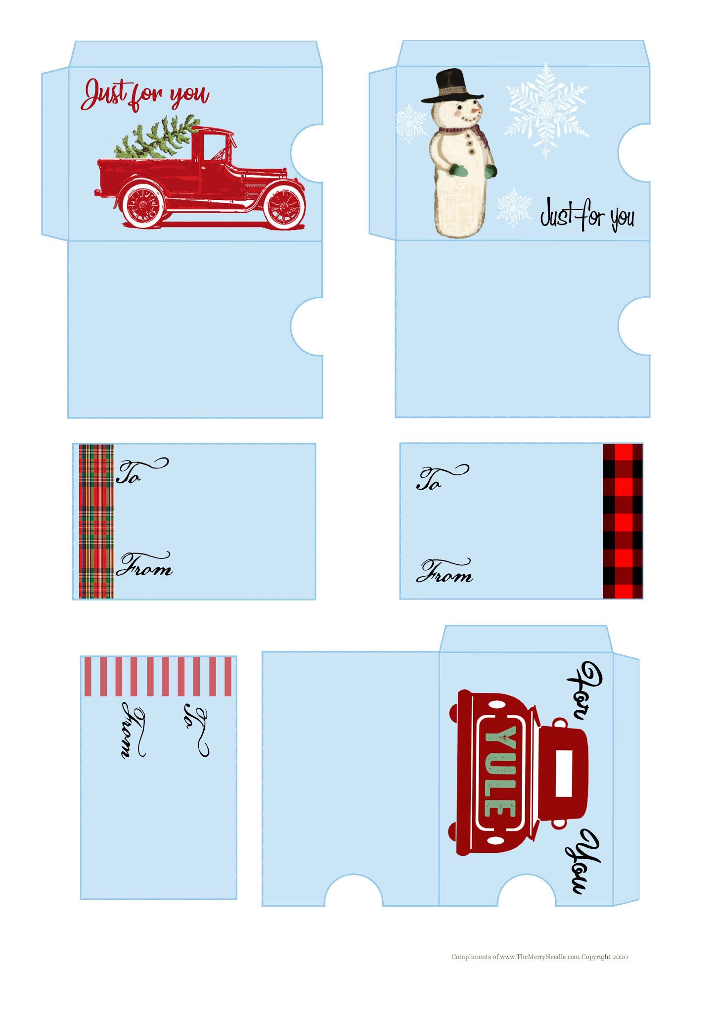 The Merry Needle: Gift Card Sleeves: Free Printable Holders for DIY ...