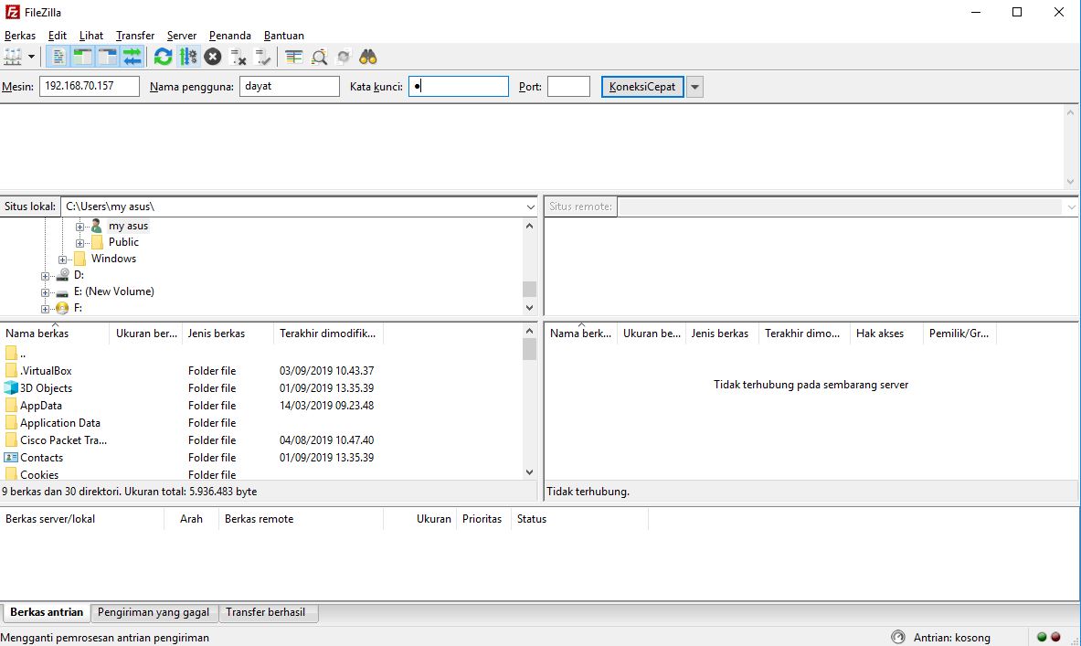 Konfigurasi SSH dan FTP Server