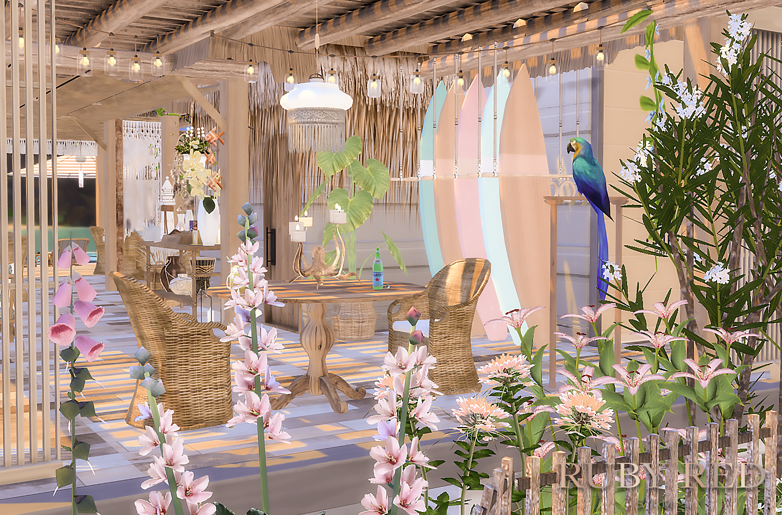 July Release 2nd Building: Sims 4 Sulani Surf Bar 海灘衝浪店與吧檯 (FREE) [Ruby ...